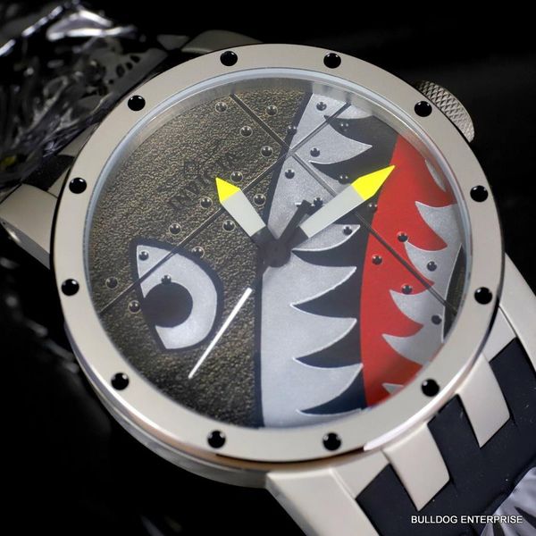 Invicta DNA Bomber Fighter Plane 46mm Shark Gray Black Titanium Watch ...