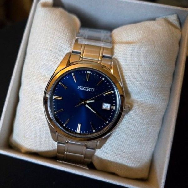 Seiko SUR309 Essentials 40 mm Stainless Steel Blue Dial Quartz Men's ...