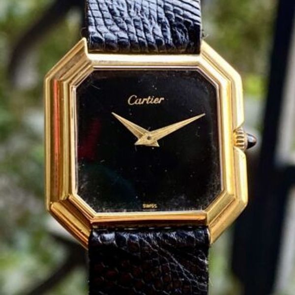 CARTIER CEINTURE TANK CAL.ETA 2512 18K GOLD ELECTROPLATED REF. 414 MEN ...