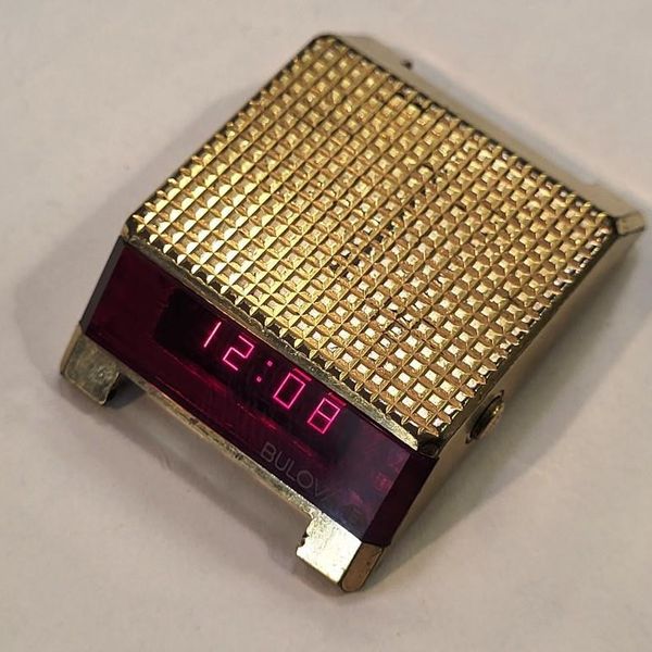 Bulova LED Computron Quartz Mens Drivers Watch Gold Tone 1976 Working ...