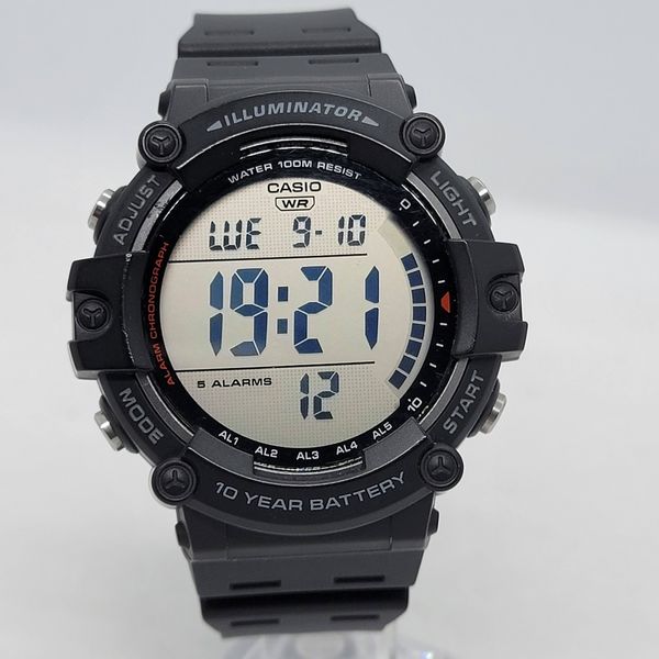 Casio AE-1500WH mens quartz digital watch Alarm x5 Stopwatch Timer Dual ...