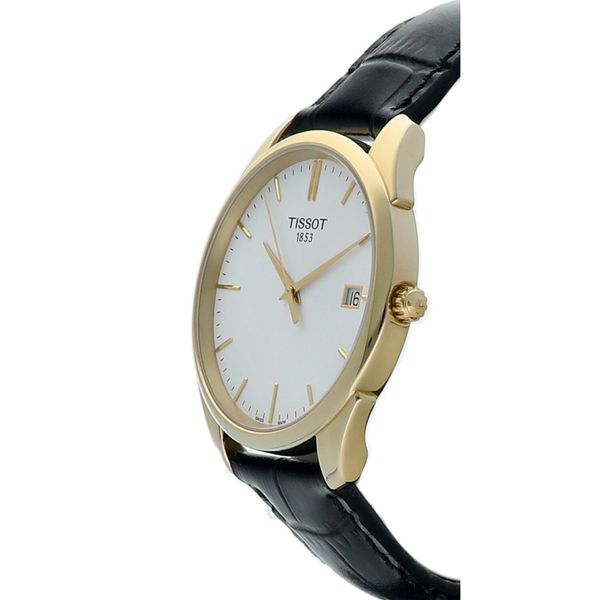 Tissot T920.410.16.011.00 18k Yellow Gold White Dial Leather Quartz Men ...