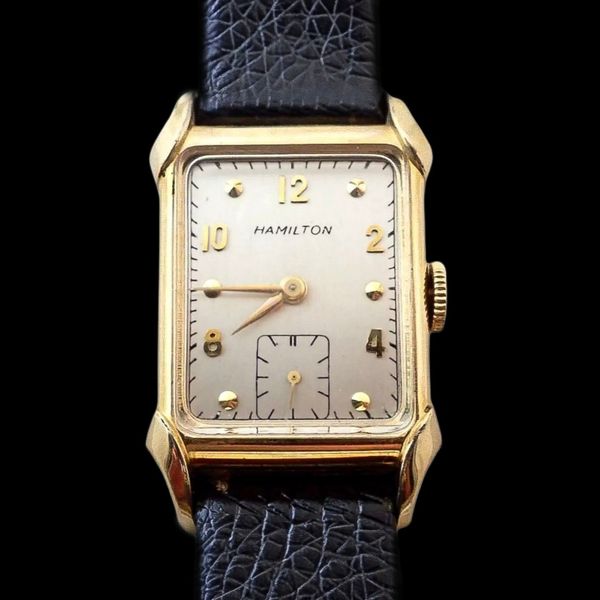 Rare Vintage Hamilton 14Karat Gold Filled Art Deco Style Tank Watch ...
