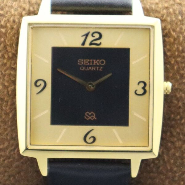 Beautiful SEIKO SUPER SLIM Quartz Men Wrist Watch Rectangular GP Case ...