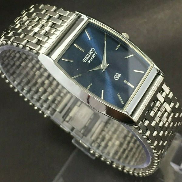 Vintage Seiko Slim Quartz Blue Dial Watch Japan Made Men's Wrist Watch | WatchCharts Marketplace