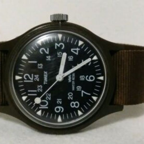 Vintage Men's Timex “MacGyver” Military Field Watch Camper Dark Green ...