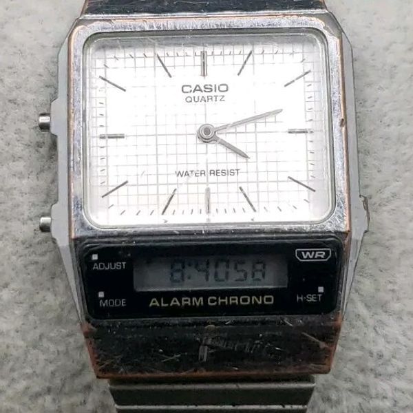Vtg Casio Watch AQ-800E Alarm Chrono Digital & Analog Display Runs ...