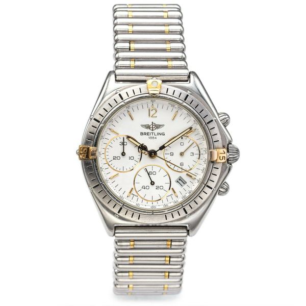 Breitling Windrider Chronograph Men's Quartz Watch Ref. D55046 37mm 18K Gold S/S | WatchCharts ...