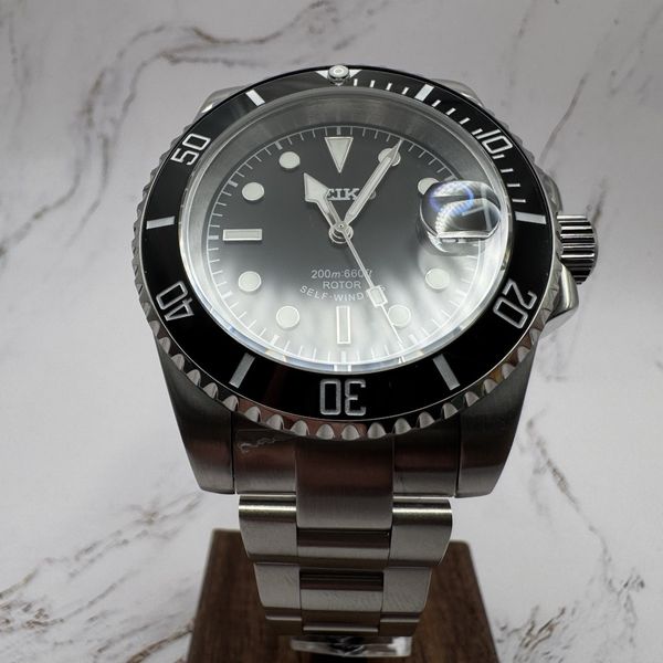 Brand New Modified Seiko Automatic Dive Watch Black Retro Sub Style ...