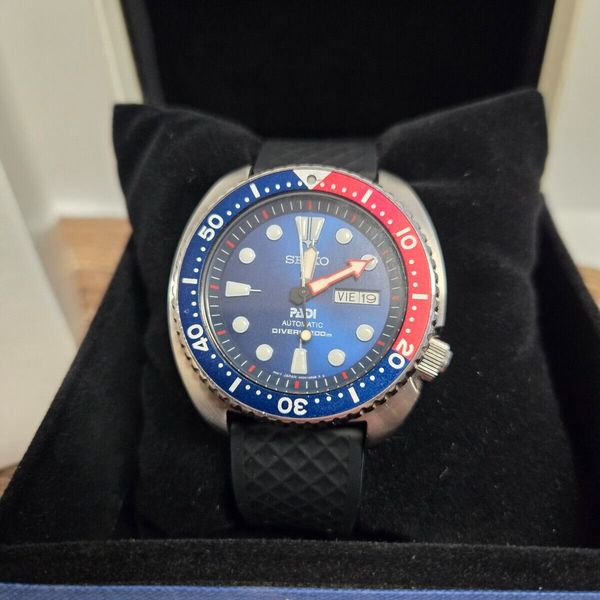 Seiko PEPSI TURTLE PROSPEX PADI SCUBA DIVER SRPE99 with Custom Silic ...