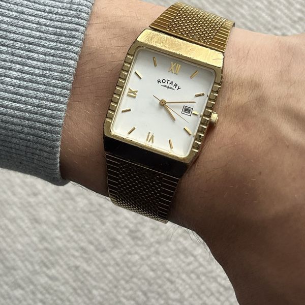Rotary Tank Classic Menâ s - Gents Vintage Watch & Stainless strap gold ...