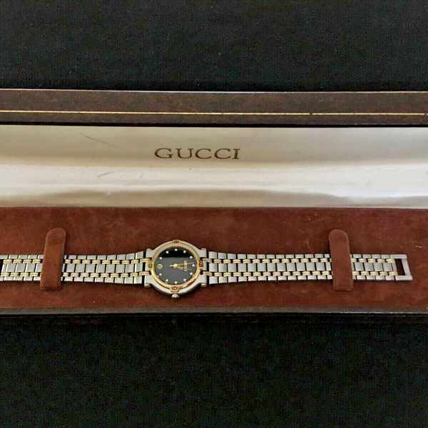 GUCCI GENUINE LADIES VINTAGE DIAMOND DIAL DRESS WATCH MODEL 9000L BOXED | WatchCharts Marketplace