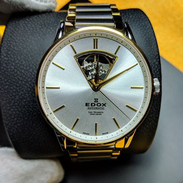 Edox Open Heart, 2 tone Gold/Silver on Bracelet, NEW | WatchCharts ...
