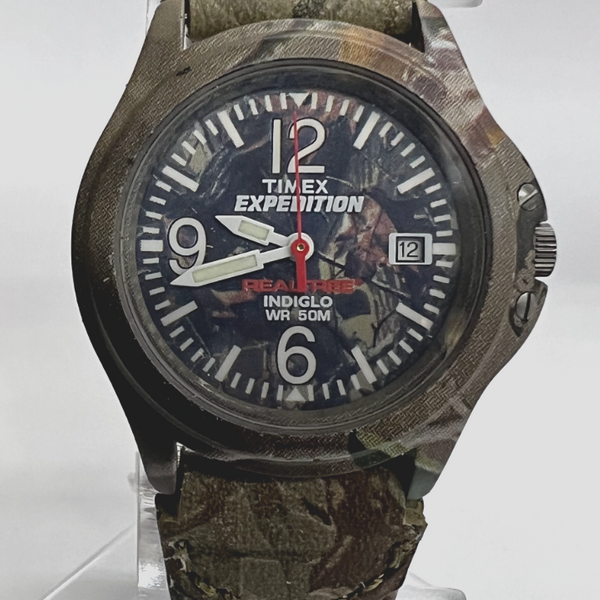 Unisex Timex Expedition RealTree Camo Dial w Camo Leather Band Watch ...