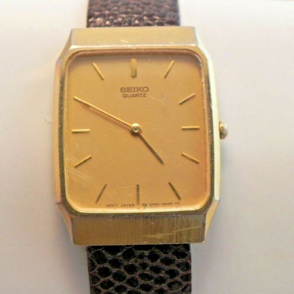 Men's Seiko 5Y30-5009 Dress Wrist Watch-New Batt.-New Band-Thin Design ...