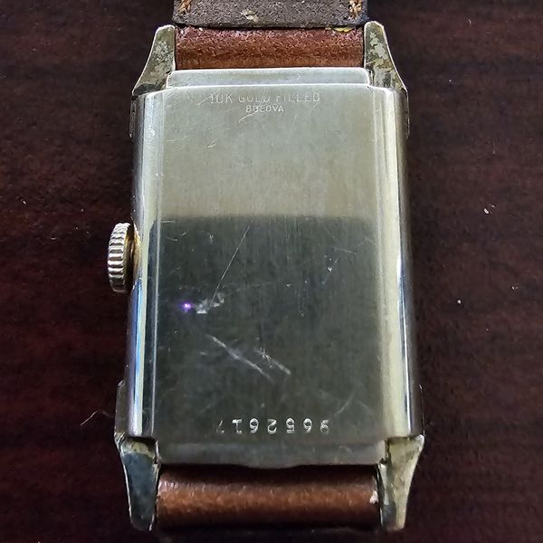 Vintage 1940s Bulova Tank Art Deco Watch. 10K GF 21 Jewels. Works ...