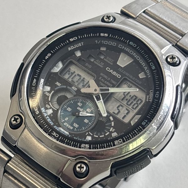 Casio World Time Chronograph Digital/Analog Menâ s Quartz Watch AO-190W ...