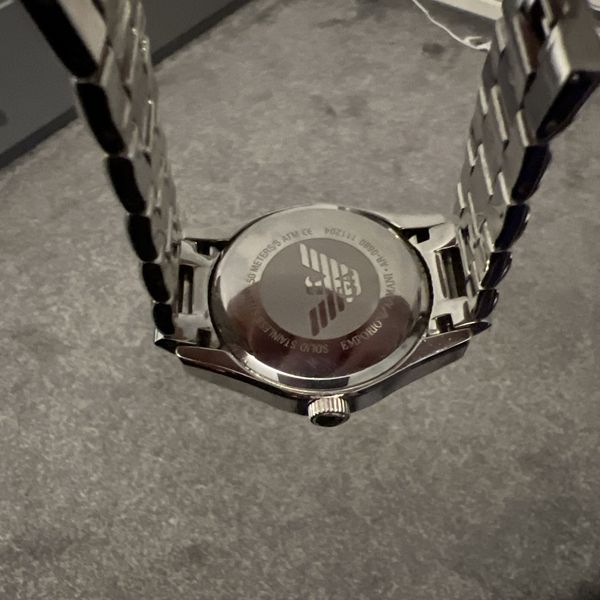 Emporio Armani Men's Watch Classic Black Dial Stainless Bracelet AR0680 ...