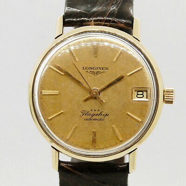 60´s Classic LONGINES FLAGSHIP Ref 3318 Automatic Calendar Gold Filled ...