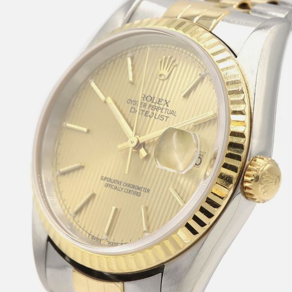 Rolex 16223 Mint Condition 18k Gold Champagne Dial 36mm | WatchCharts