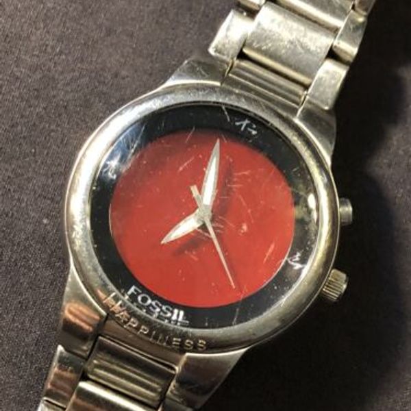 Fossil Red Dial JR8083 Watch Happiness Wristwatch Untested ...