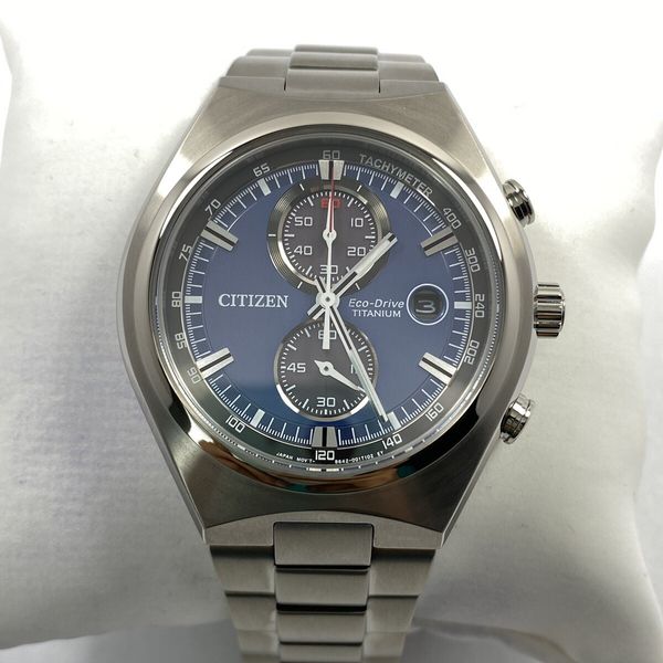Citizen Chronograph Eco-Drive Blue Dial Titanium Men's Watch CA7090-52L ...