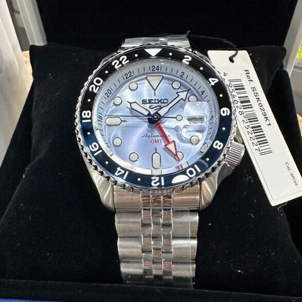 Brand New Seiko 5 Automatic Divers Sports GMT SSK029K1 Ice Blue Dial ...
