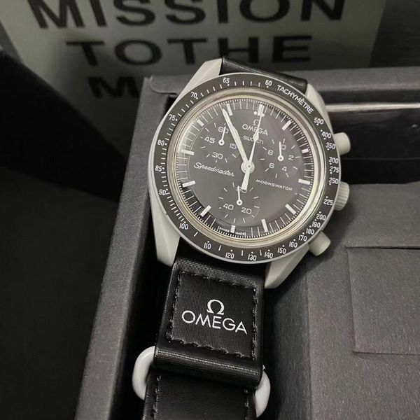 Omega Snoopy Moonswatch Mission To The Moonphase Full Moon Grey--with ...