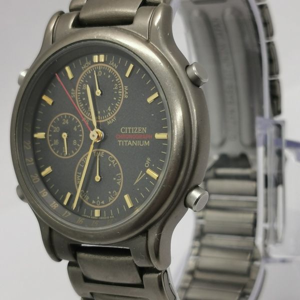 Vtg 1993 Citizen 6850 Titanium Bracelet Alarm Quartz Dancing Hands ...