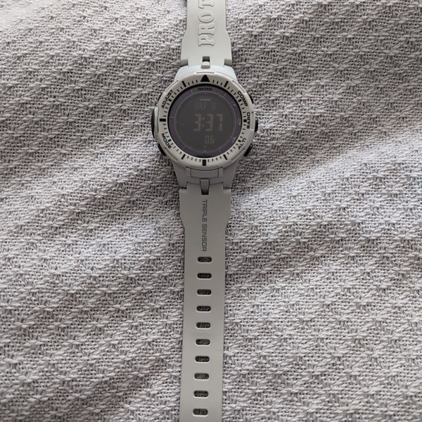 Casio ProTrek PRG-300 Used Watch White Triple Sensor Solar Water ...
