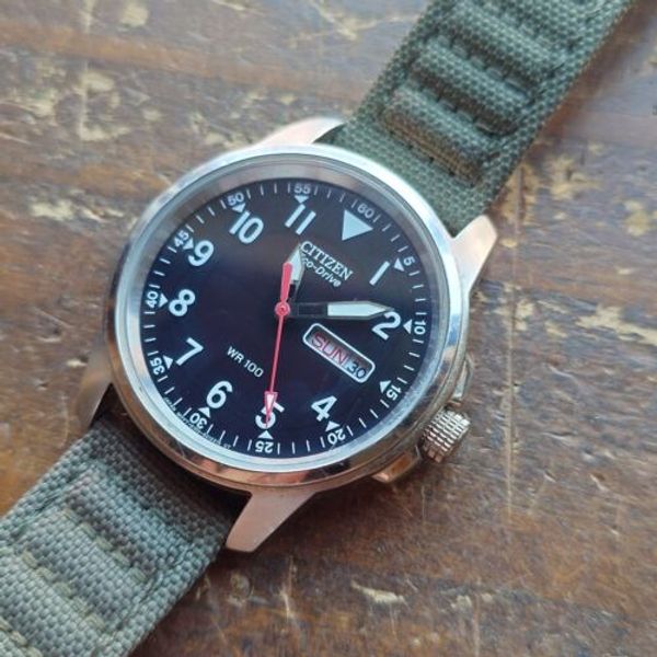 Rare Citizen Eco-drive E101-S006597 Military Style Watch Working ...