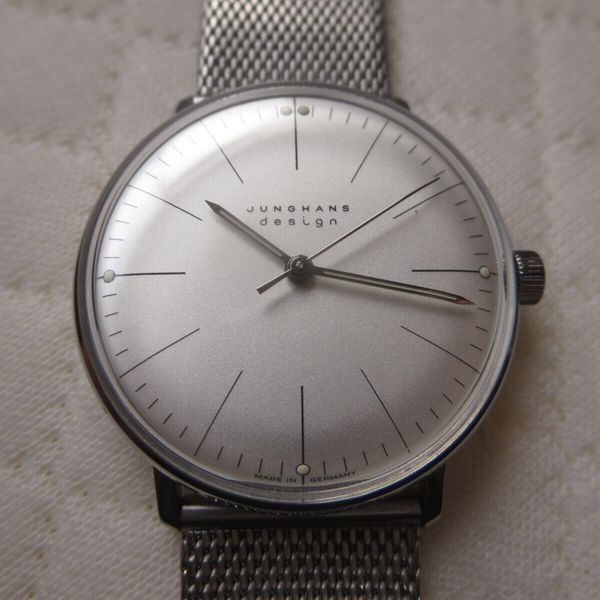 Junghans Max Bill Hand Wind watch 27.3004 34mm made in Germany w/Box ...