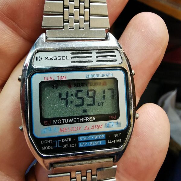 Kessel melody, dual time, chrono, digital 1980s watch works ...