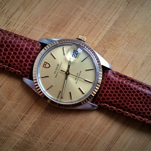 FS Tudor Prince Oysterdate Two Tone Rolex Case 14K Solid Gold Bezel ETA ...