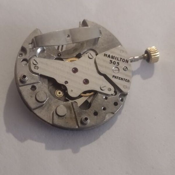 HAMILTON 505 electric partial MOVEMENT vintage mens watch parts ...