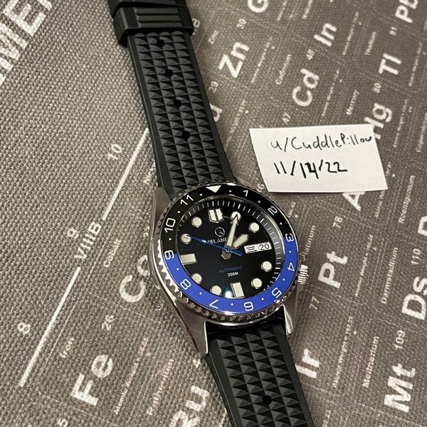 [WTS] Islander 38mm Automatic "Batman" Dual Time Dive Watch + Uncle ...