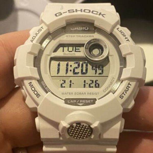 Casio G-Shock GBD-800 White Digital Mens Bluetooth Step Tracker Watch ...