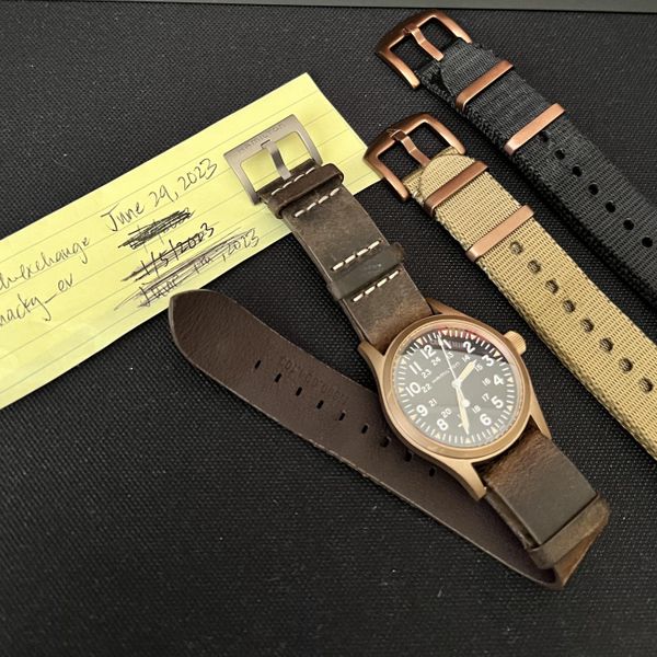 [WTS] Hamilton Khaki Bronze Mechanical with 2 bronze hardware NATO ...