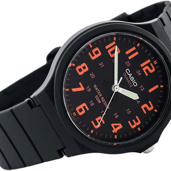 Casio Men's Watch in Resin/Acrylic Glass - Black & Orange Neo Display ...