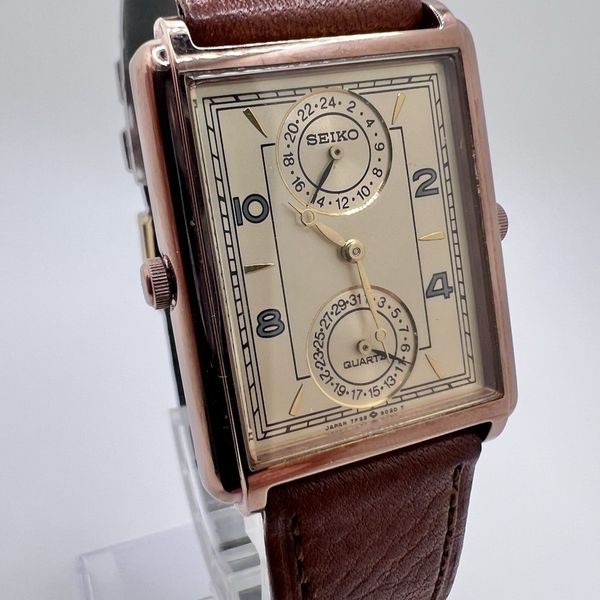 Vintage Rare Seiko Tank Circa 1987 Copper Alloy Case Menâ s Watch ...