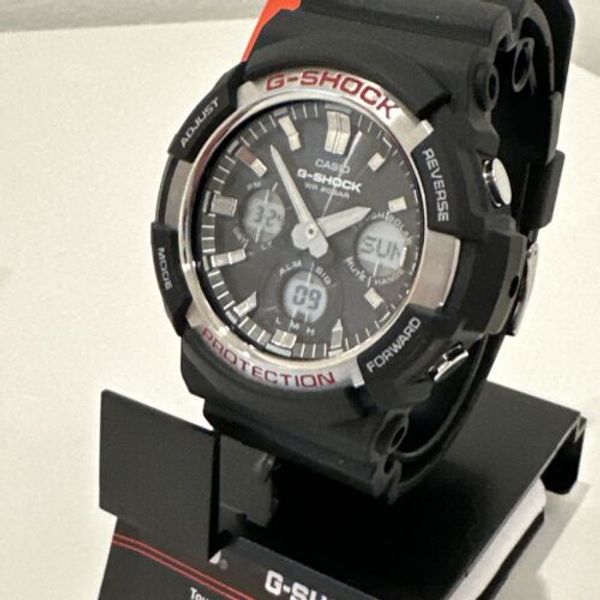 Casio G-Shock Men's Solar World Time Black Resin 50mm Watch GAS100-1A ...