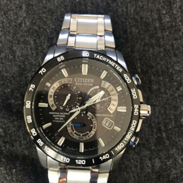 Citizen Men's Perpetual Calendar 42mm Titanium Eco-drive Watch AT4010 ...