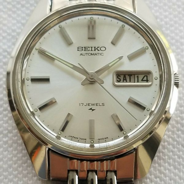 Vintage SEIKO 7006-8007 On Beads of Rice Bracelet Silver Dial/ 510937 ...