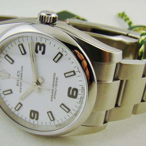 FS: BNIB Rolex Oyster Perpetual 34 mm Z serial White Dial ref. 114200 ...