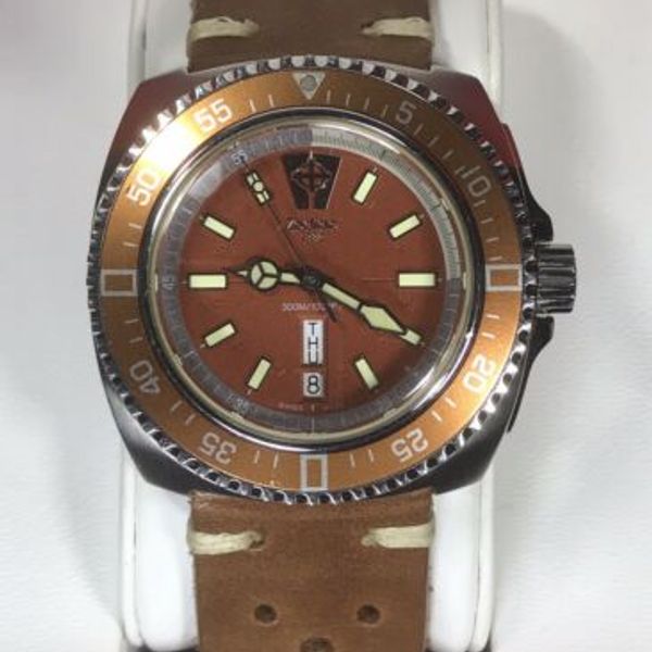 ZODIAC V-Wolf Swiss Men’s Mid Size Quartz Copper Dial Watch ZO2307 ...