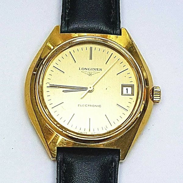 Vintage LONGINES ELECTRONIC Quartz Gold Plated Men's Swiss Made Watch ...