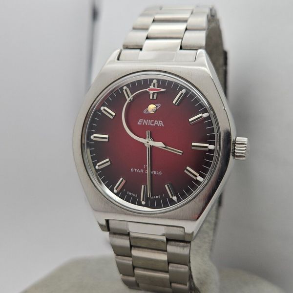 Vintage ENICAR men's manual wind watch Rocket second hand AR-161 swiss ...