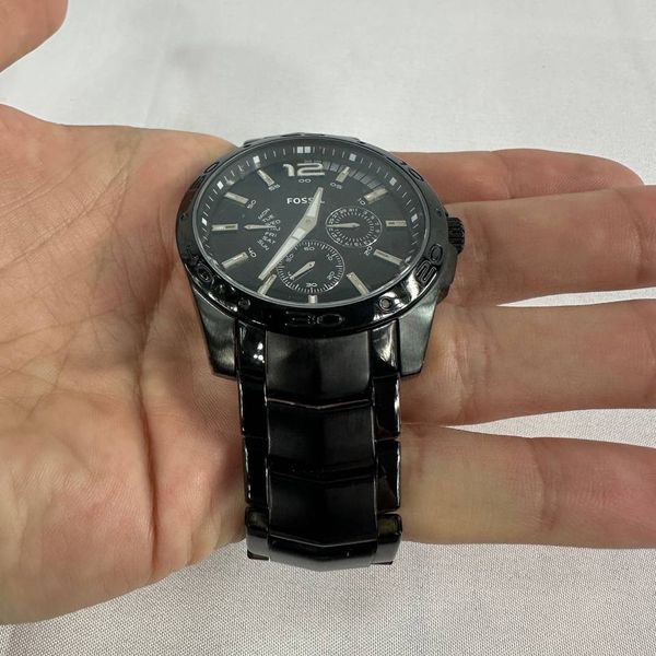 Fossil Men's Black Multi-function Stainless Steel Bracelet Watch BQ9421 ...
