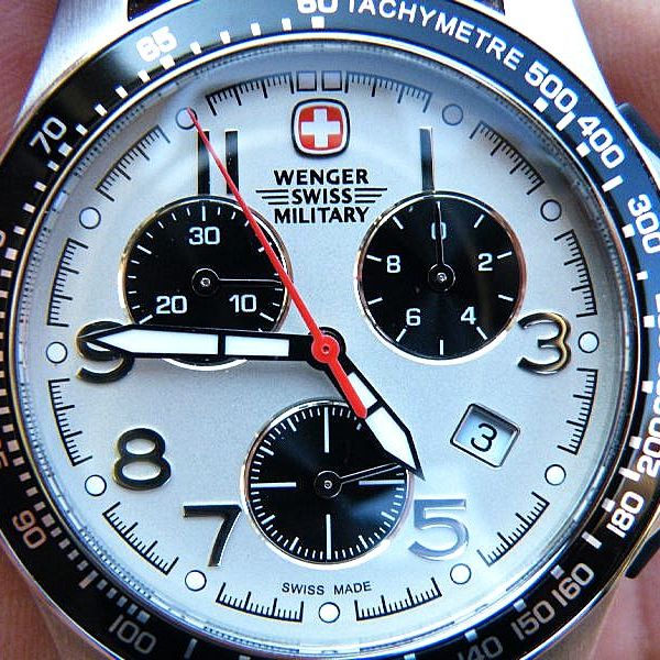 ***SOLD***Wenger Model 79129 Chronograph White Face Dial. | WatchCharts ...