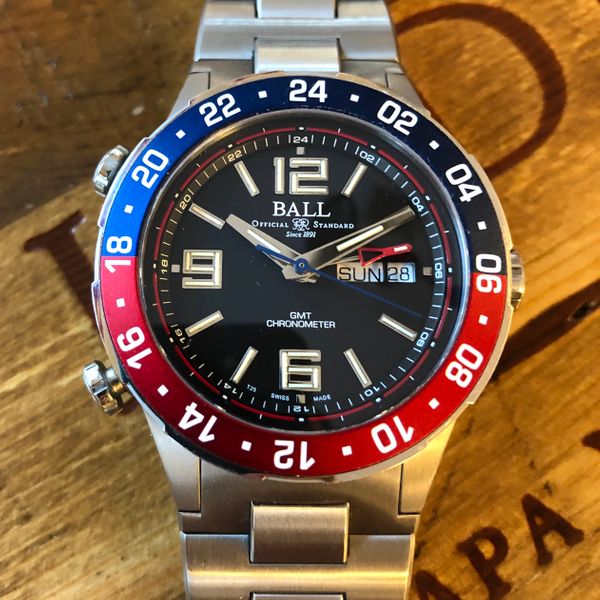 Ball Roadmaster Marine GMT titanium "Pepsi" bezel Certified Chronometer ...